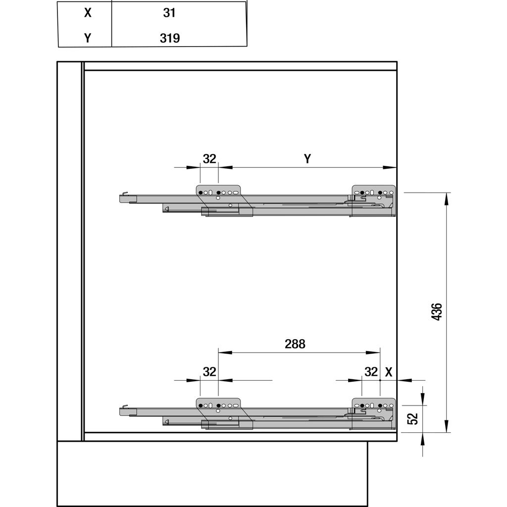 VS SUB Slim Etagenauszug/Tablar, 83 x 80 x | Kaufland.de