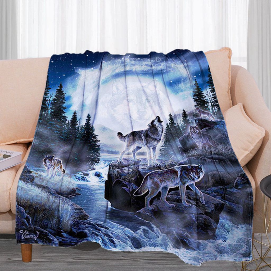 125*153cm Fleecedecke Wolf Muster | Kaufland.de