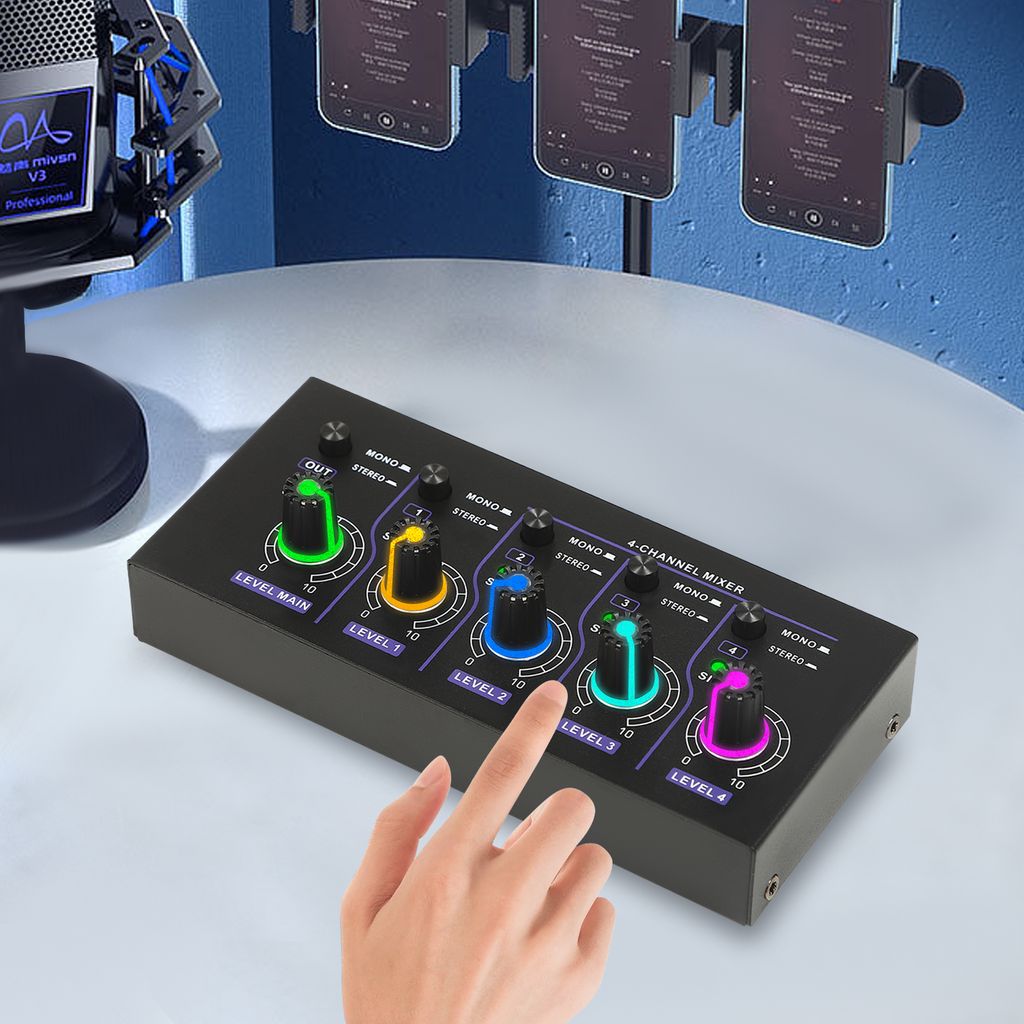 4-Kanal Mixer Mini RGB Audiomixer mit | Kaufland.de