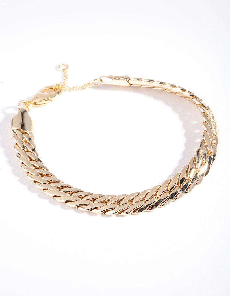 Real Gold Plated Thick Chain Bracelet Armband | Kaufland.de