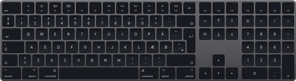 Clavier Apple Magic Keyboard noir QWERTY danois gris