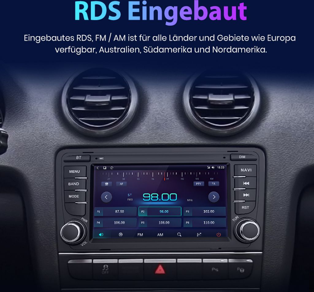 2+32G carplay 7''DAB Autorádia BT Pro Audi A3 | Kaufland.sk