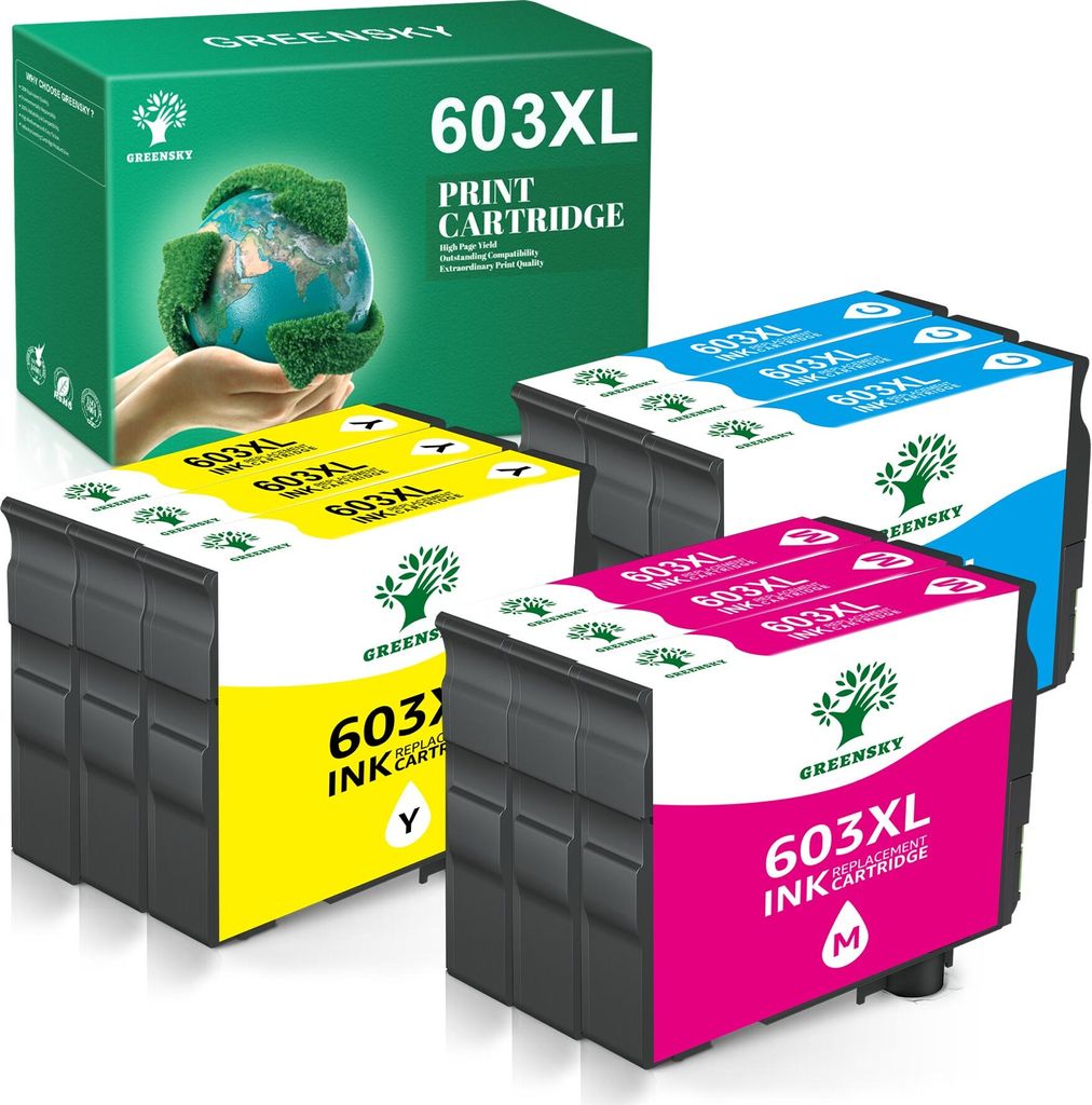 Greensky 9x Epson 603XL Druckerpatronen Ersatz für 603 XL