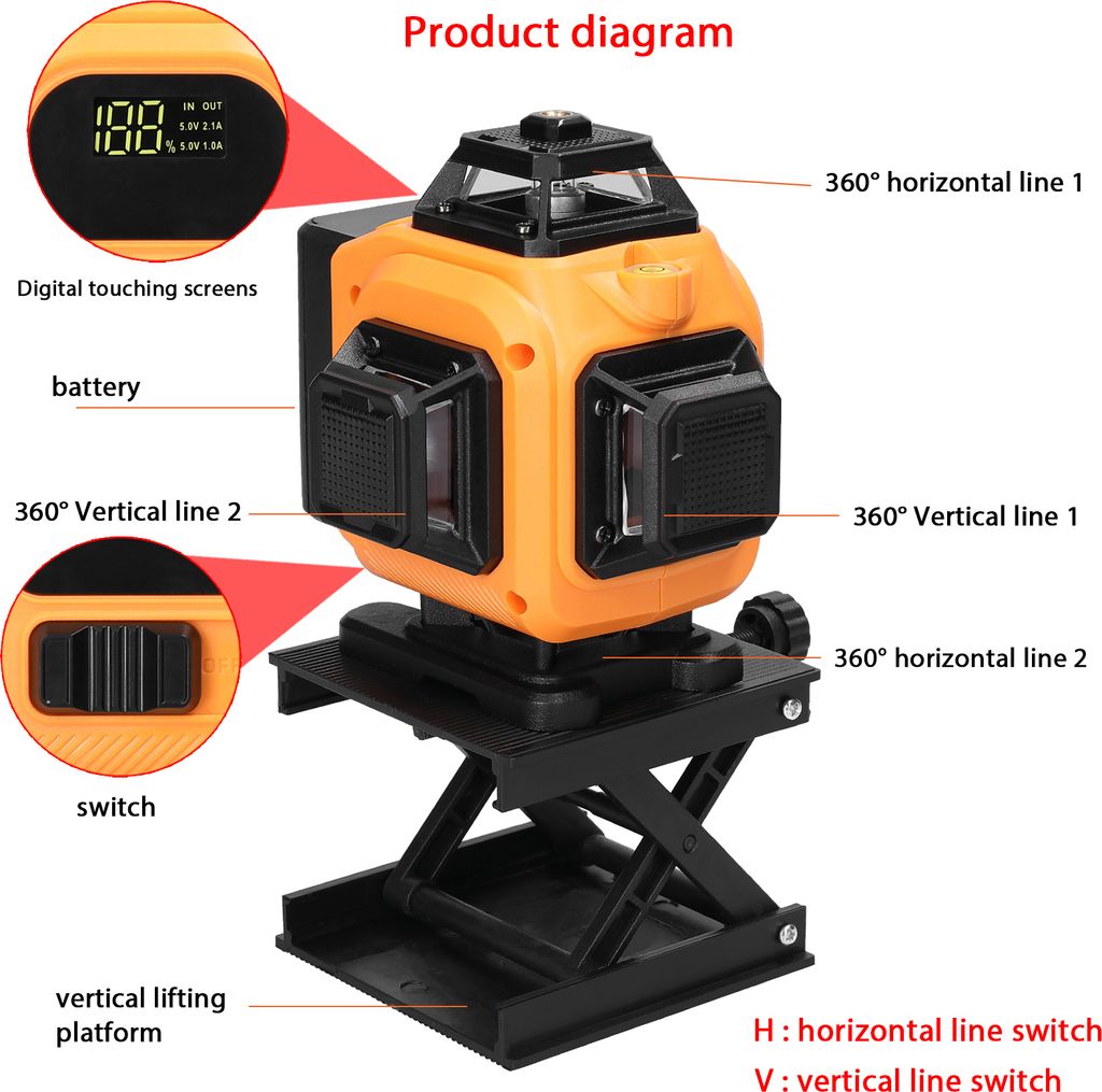 Kreuzlinienlaser mit Stativ, 4D Laser 16 | Kaufland.de