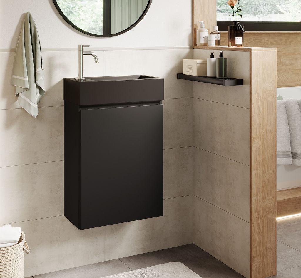 WC Badmöbel Angela 40x22 cm Matt Schwarz - | Kaufland.de