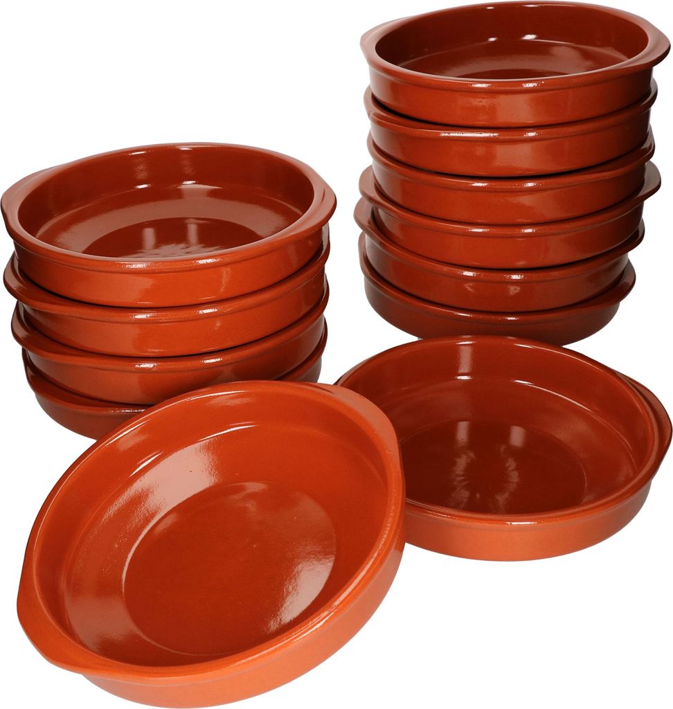 sada 12 kusů Cazuela s držadly Hliněná miska Bernd Ø 24 cm
