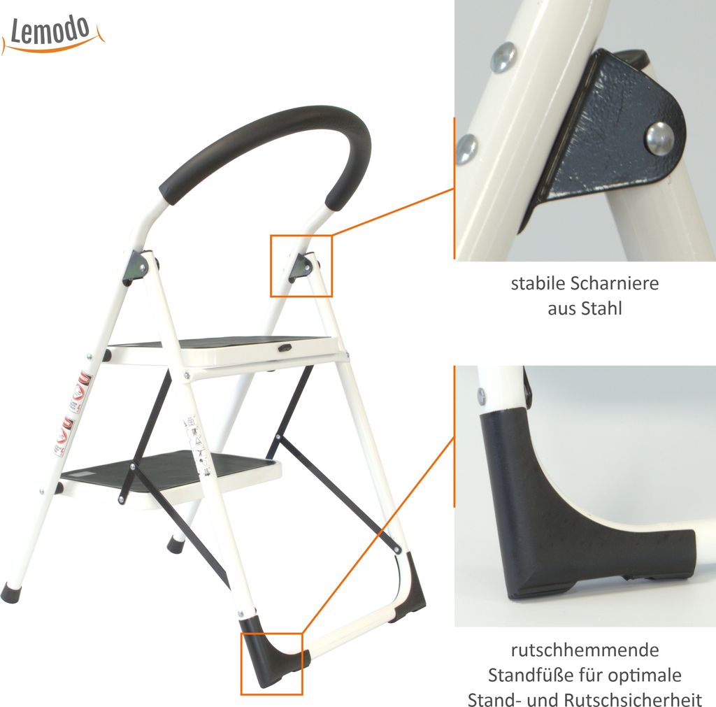 Trittleiter mit 2 Stufen, Treppenleiter aus | Kaufland.de