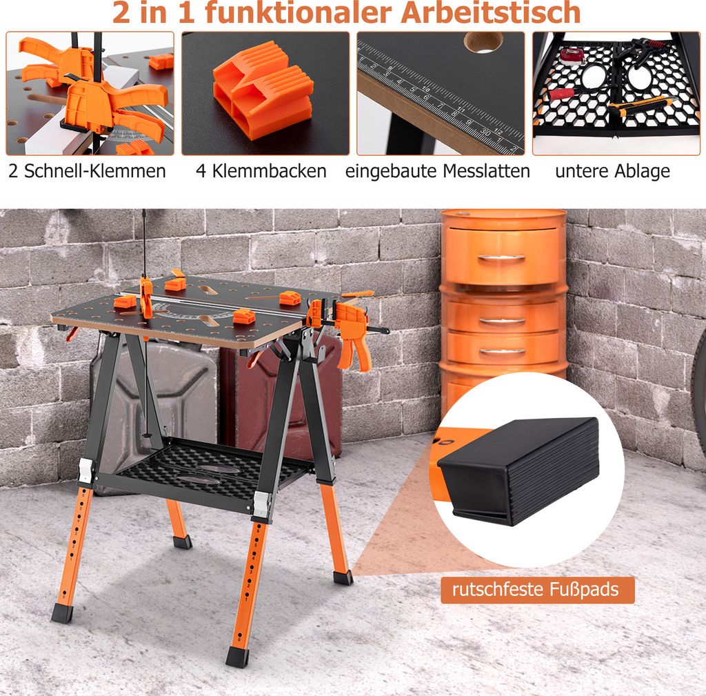 COSTWAY 2in1 Arbeitstisch klappbar, Werkbank | Kaufland.de