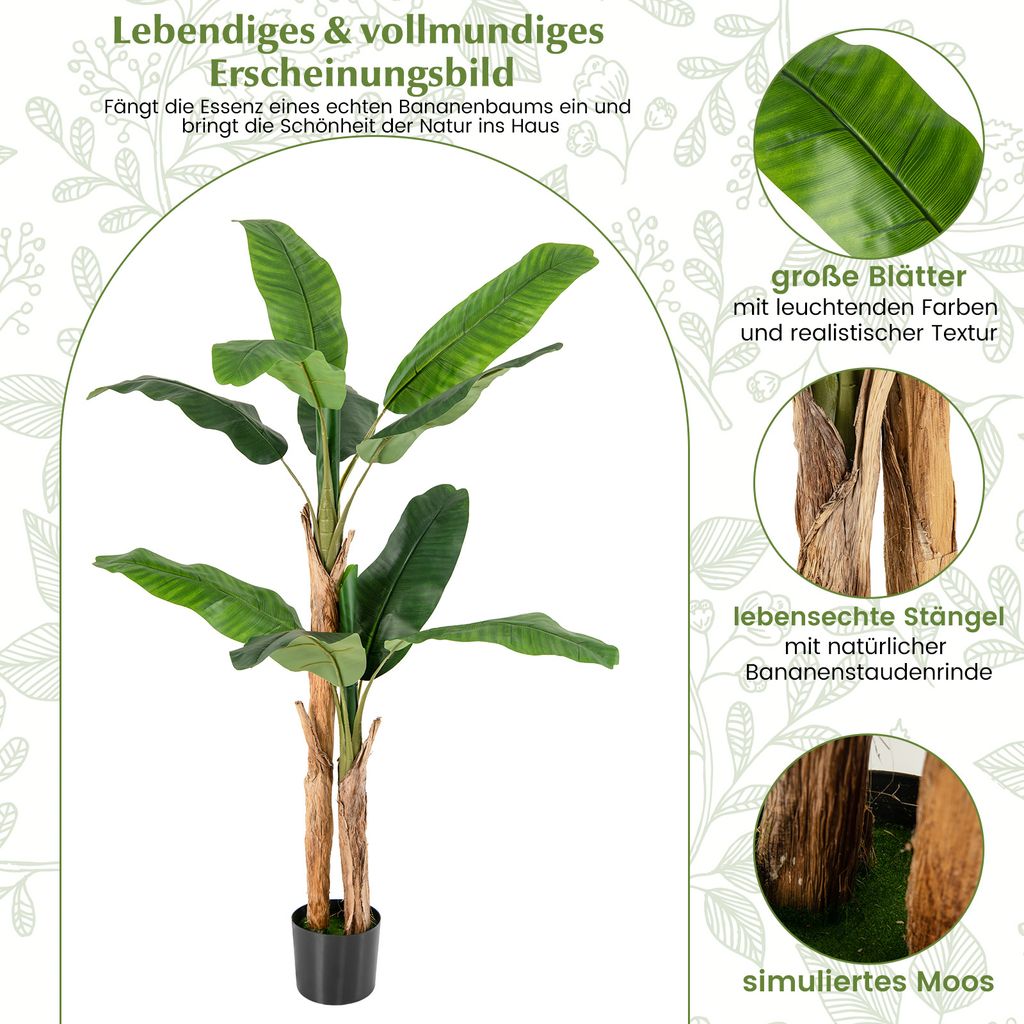 COSTWAY Künstlicher Bananenbaum 165cm im | Kaufland.de