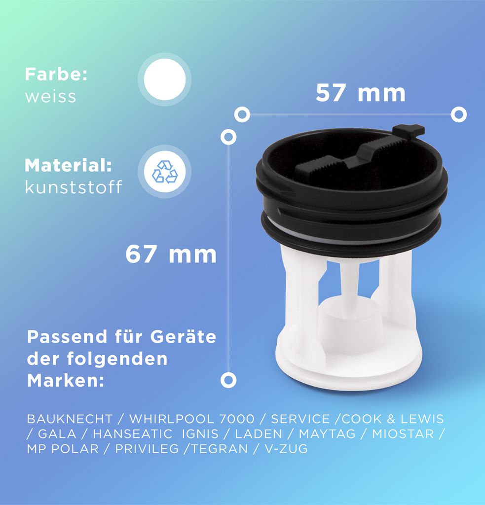 Flusensiebeinsatz passend wie Whirlpool | Kaufland.de