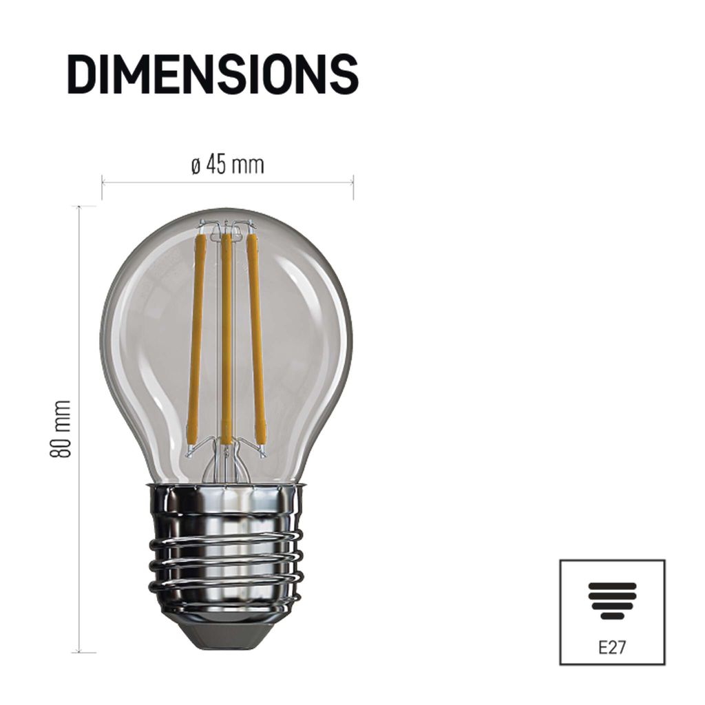 EMOS LED žárovka Filament Mini Globe / E27 / | Kaufland.cz