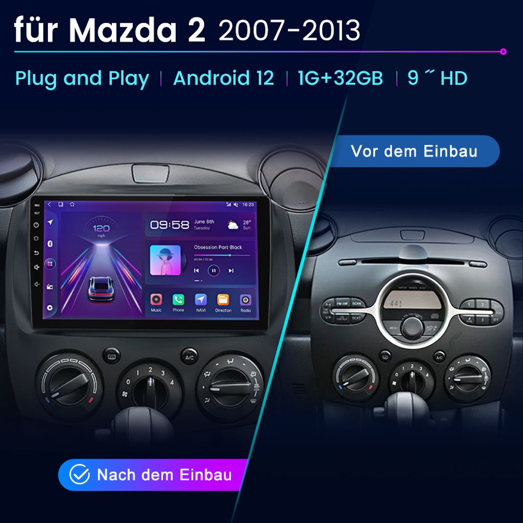 DAB Navi für Mazda2 2007-2013 9" Autoradio | Kaufland.de