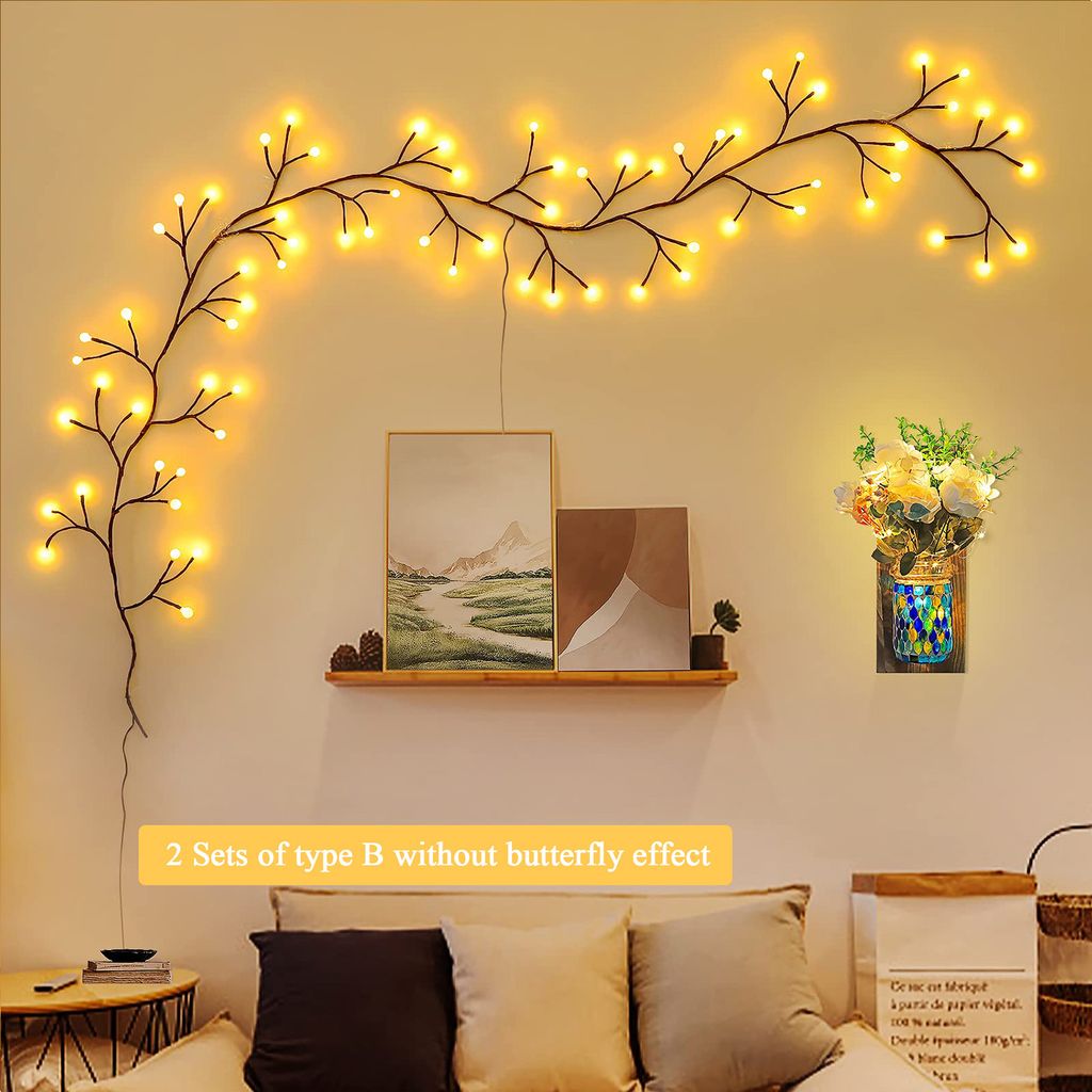 Wunderschone Lichterkette An Die Wand Bild