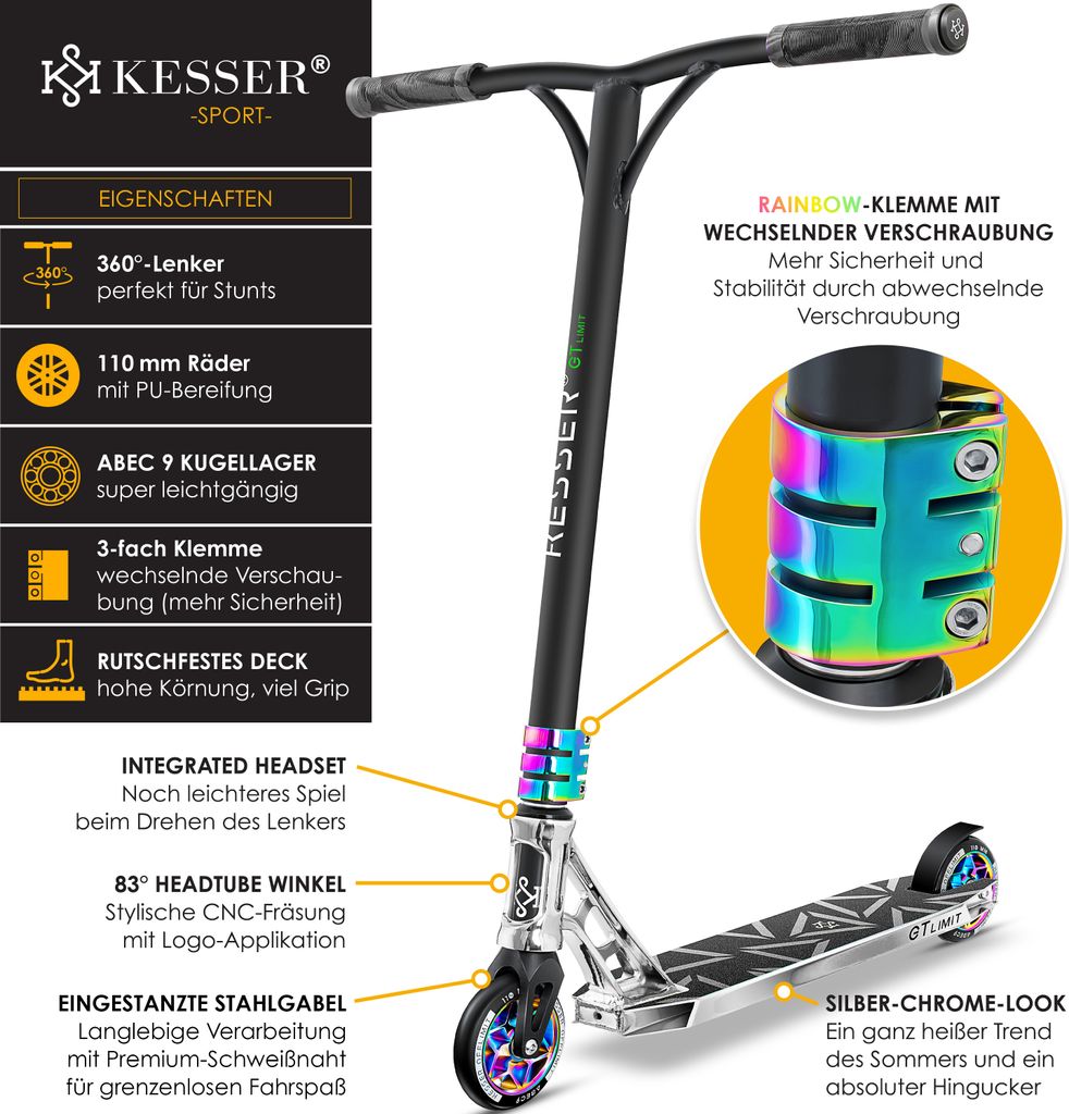 Elegantes Kesser Stunt Scooter Fotos