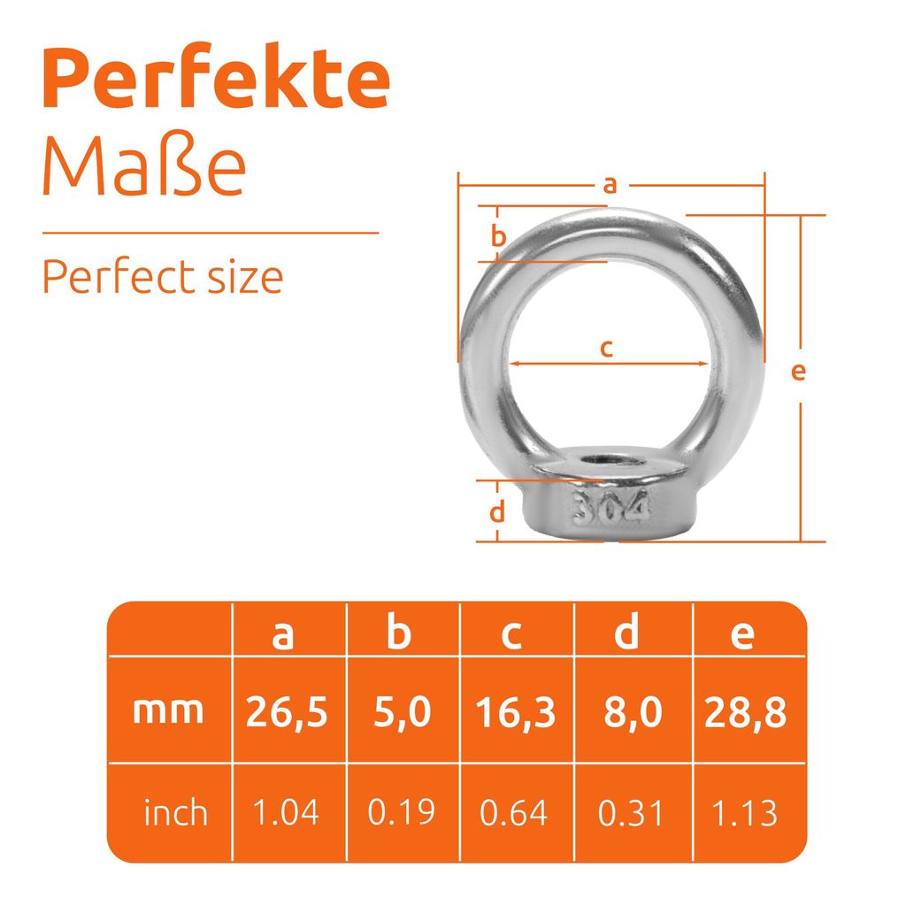 ECENCE 8x Ringmuttern mit Hammerkopfschraube | Kaufland.de