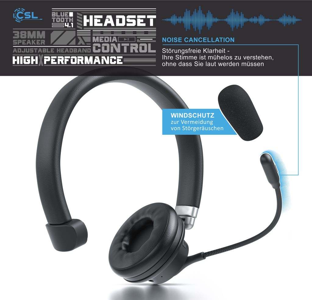 CSL Bluetooth 4.1 Headset 38mm - Sluchátka s | Kaufland.cz