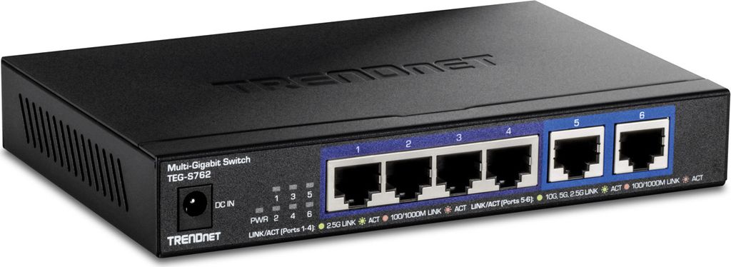 TRENDnet TEG-S762 6-Port 10G Switch, schwarz Repeater