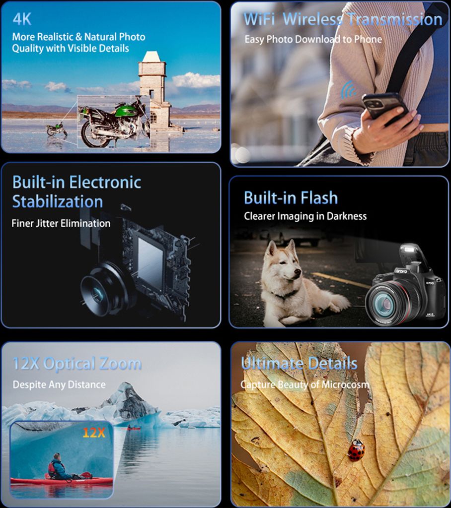 ORDRO G700 4K-Digitalkamera, WiFi, digitale | Kaufland.de