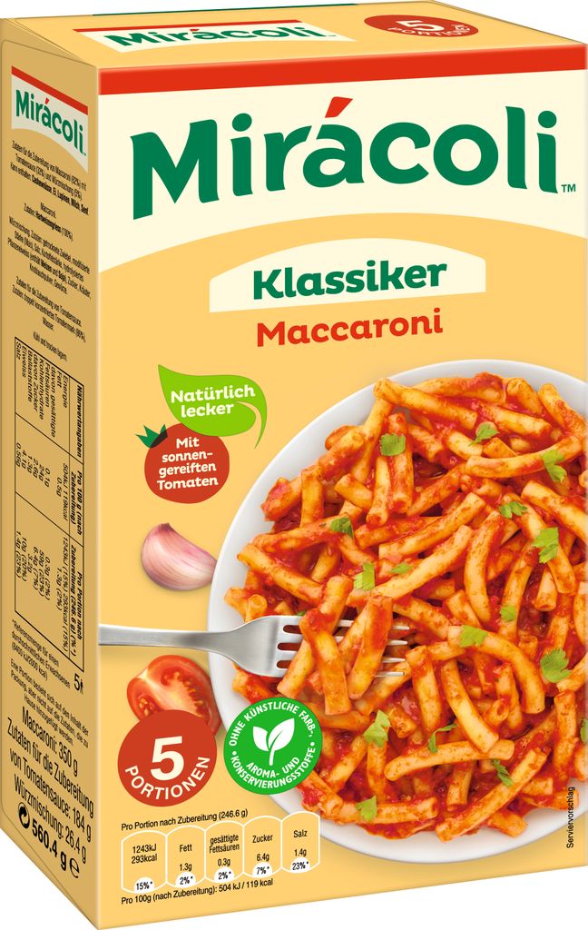 MIRACOLI™ 5 Portionen Maccaroni Klassiker 560,4g Nudeln