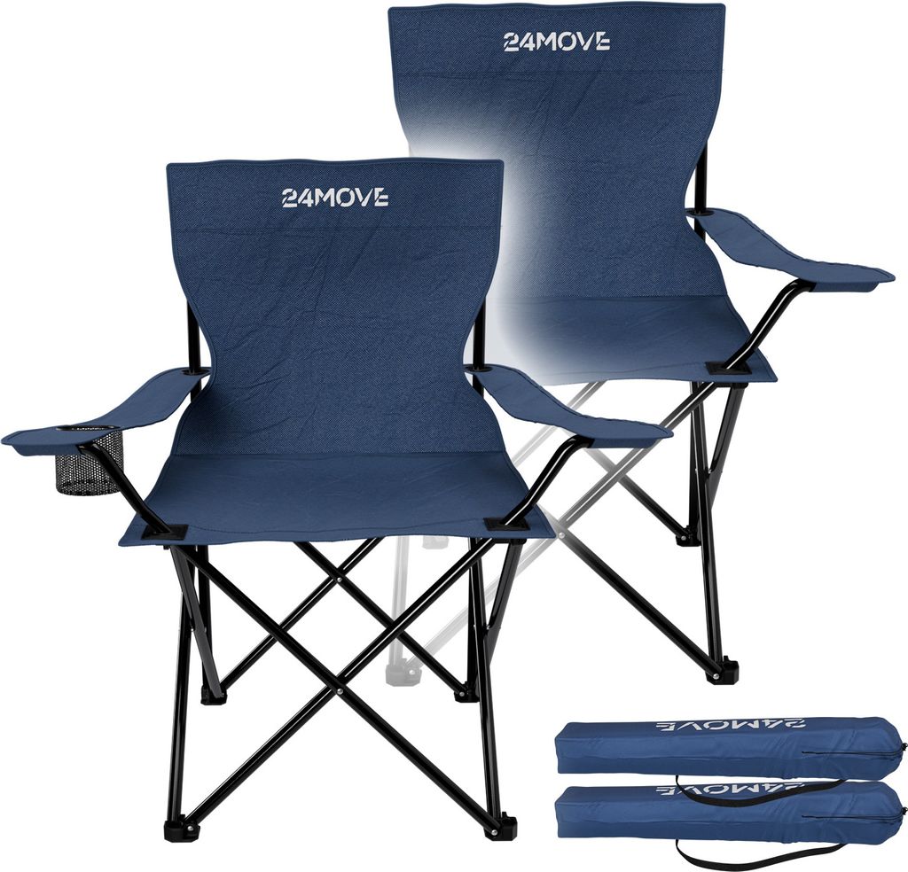 24MOVE® Campingstuhl Faltstuhl 2er Set, blau, | Kaufland.de