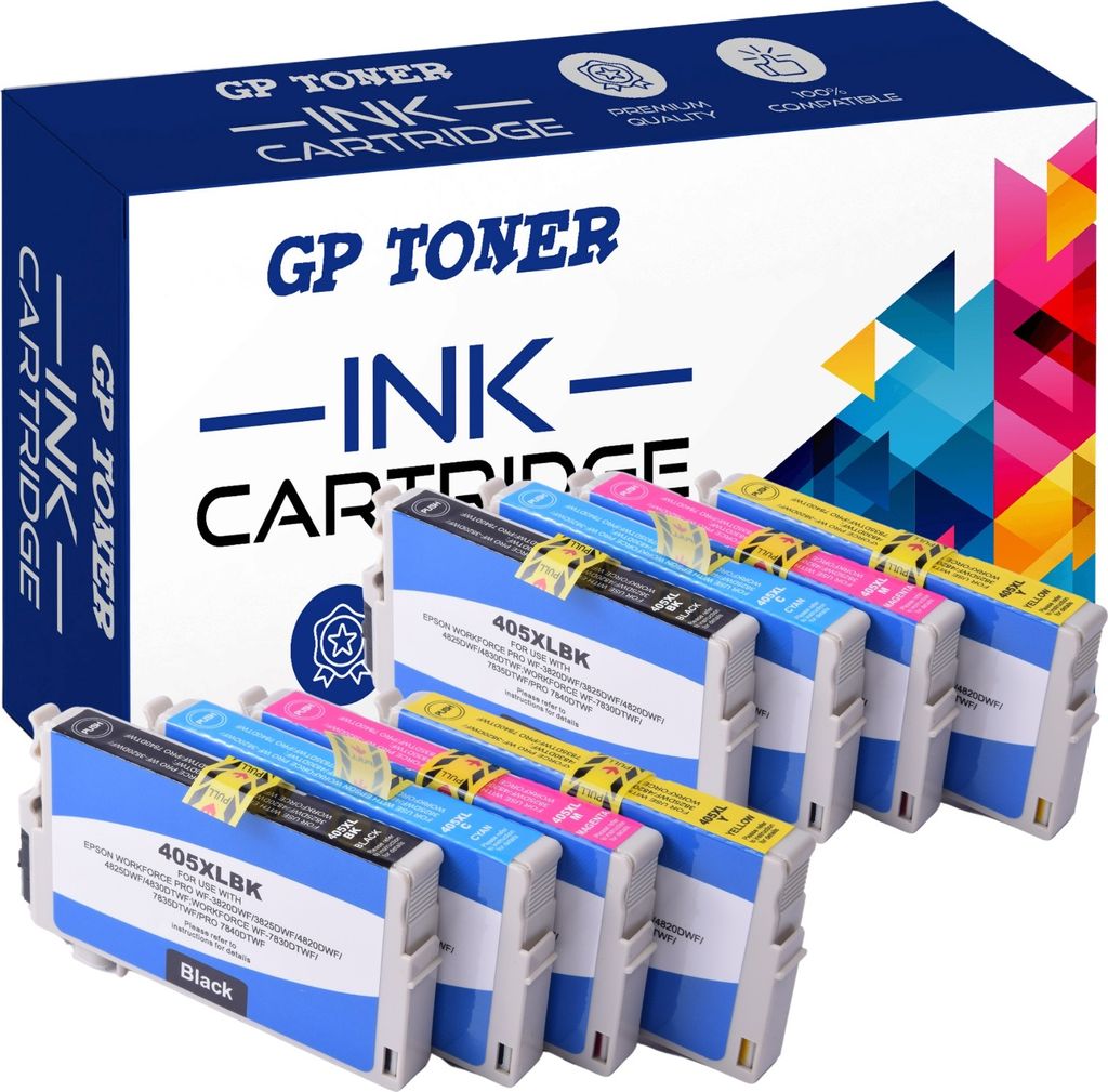 8x Atramentová kazeta pro Epson 405 XL WorkForce Pro WF