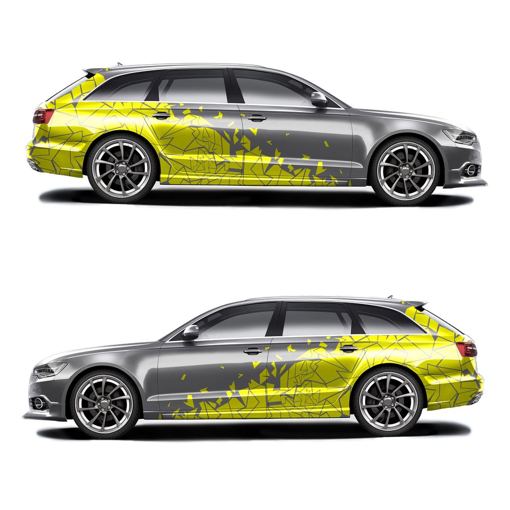 2er Set Auto Aufkleber Mosaik Gelb Broken | Kaufland.de