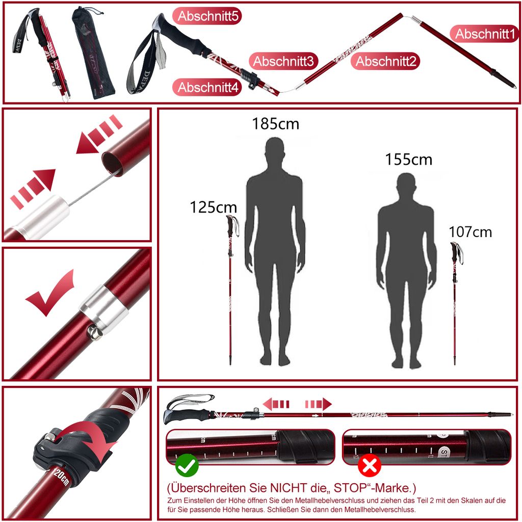 Walking Stöcke, Teleskop Nordic Wanderstock, | Kaufland.de
