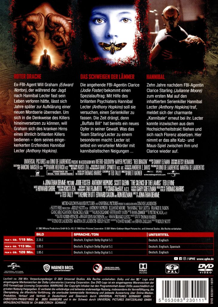 Hannibal Lecter Trilogie [3 DVDs] - Digital | Kaufland.de