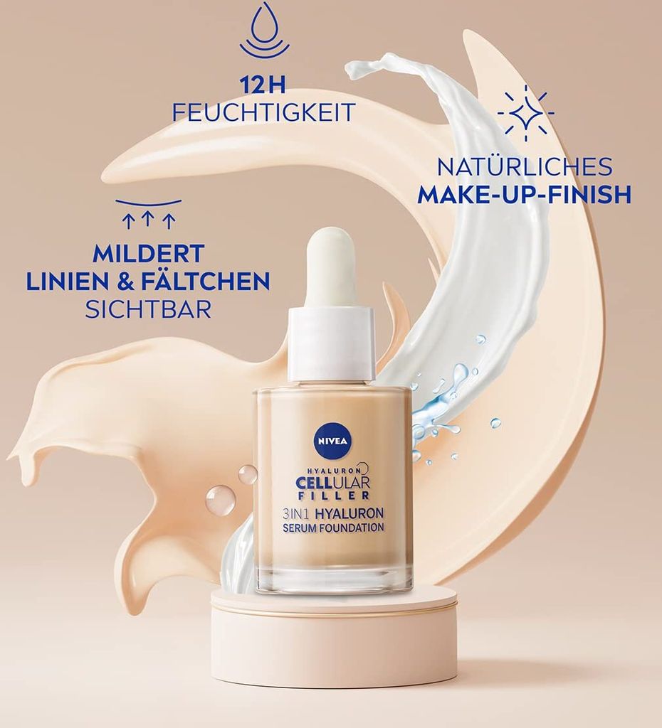 NIVEA 3v1 Hyaluron Serum Foundation medium | Kaufland.sk