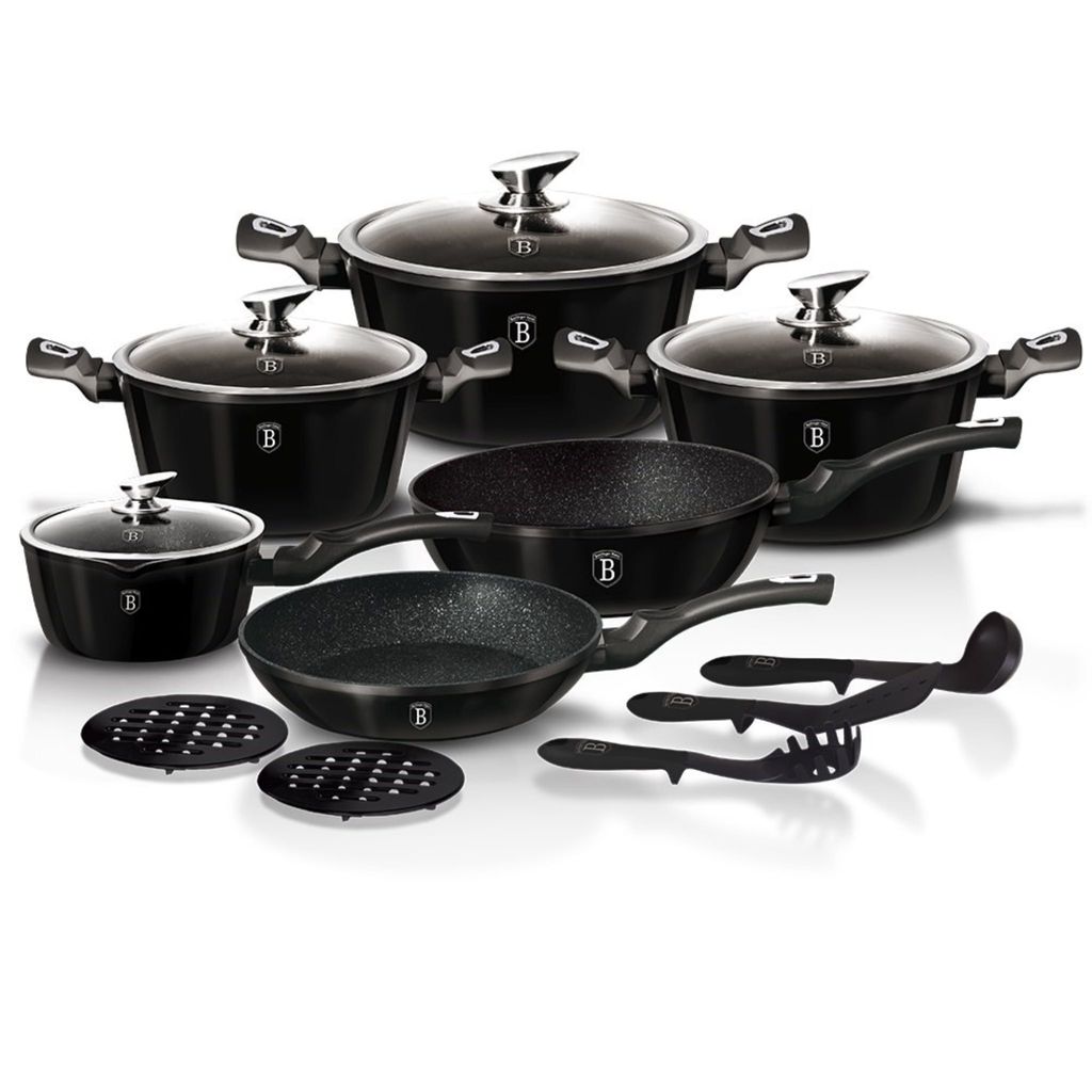 Berlinger Haus Garnki 15 Elementów Metallic Black