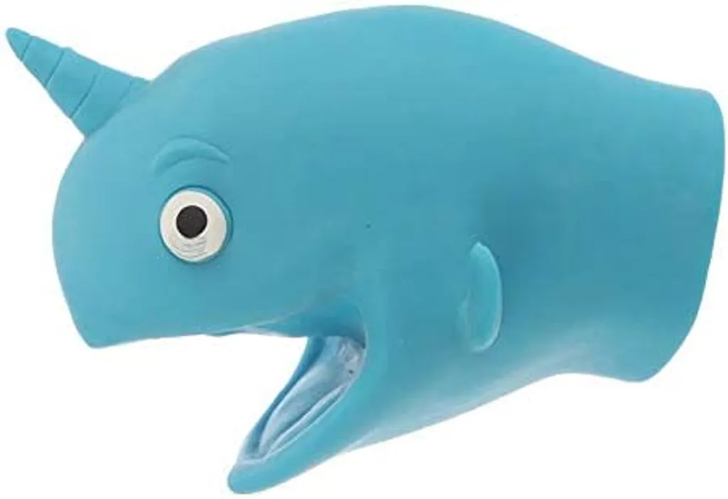 Handpuppe Wal Narwal aus weichem Gummi, blau, | Kaufland.de