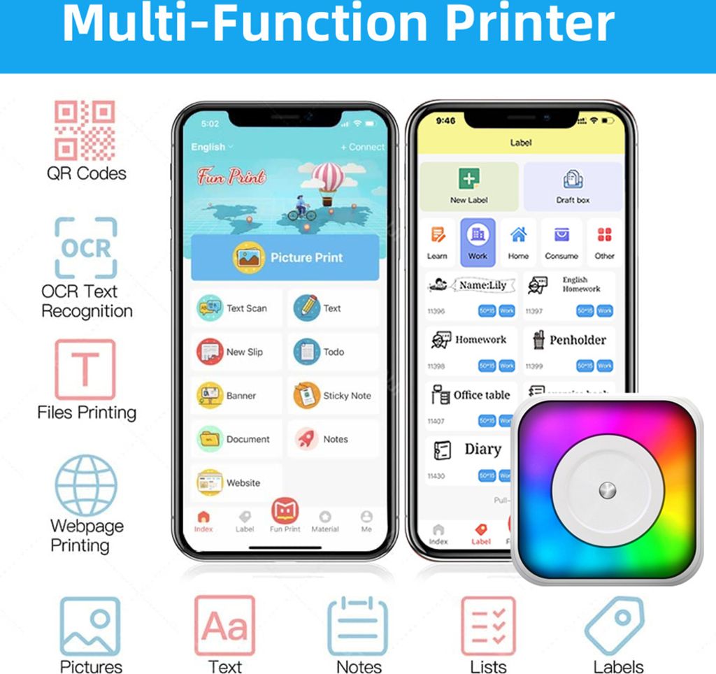 Mini-Drucker, Thermodrucker with RGB Licht | Kaufland.de