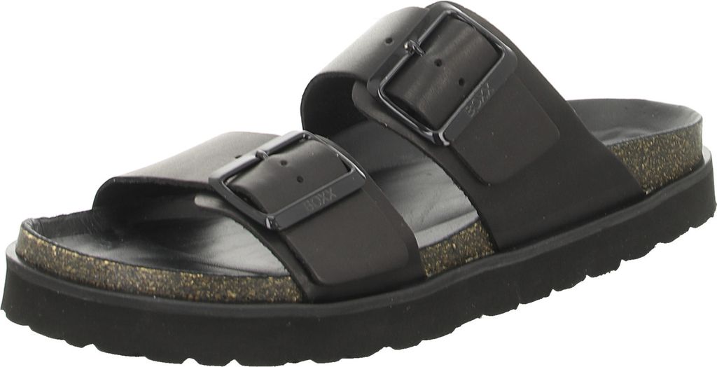 BOXX Damen-Bio-Pantolette mit Tieffußbett Schwarz,