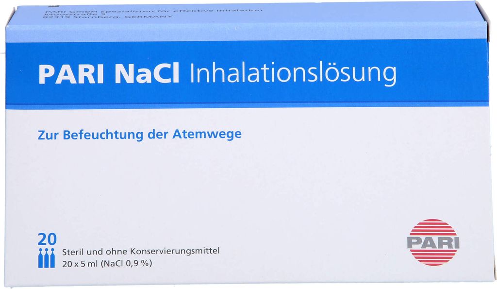 Pari Nacl Inhalationslösung Ampullen 20X5 ml Inhalatoren