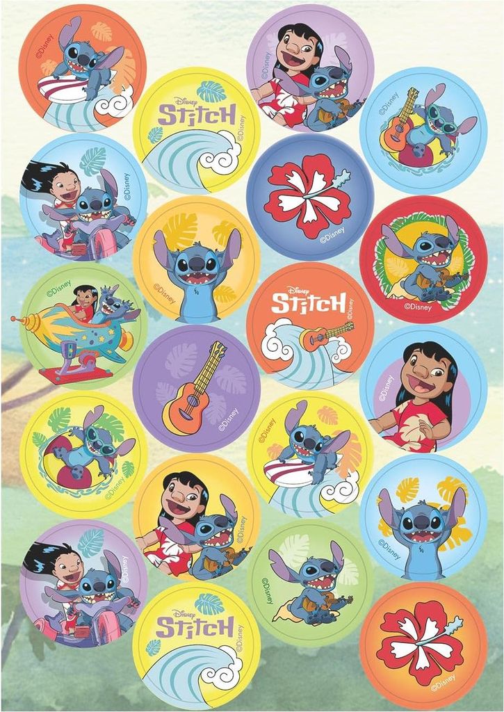 dekora - Stitch Mini Cake Topper aus Oblate - Cupcakes,