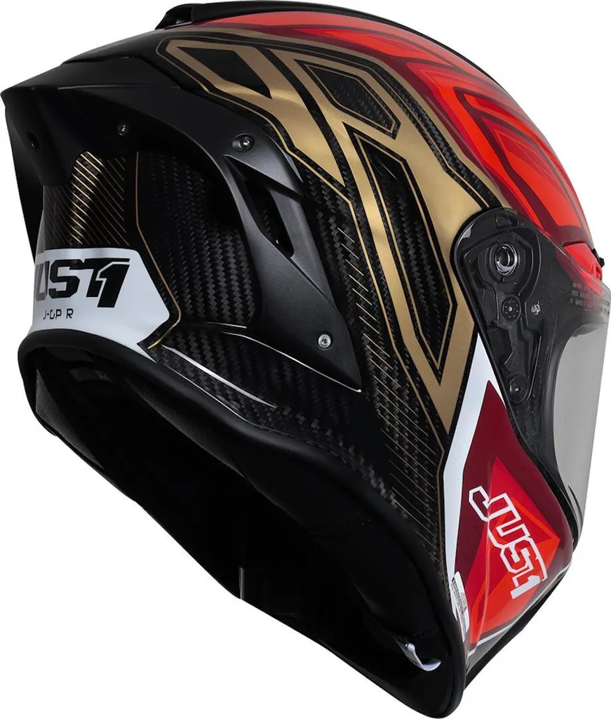 Casque Just1 J-GPR Instinct Rouge en Fibre de Carbone Ultra Léger