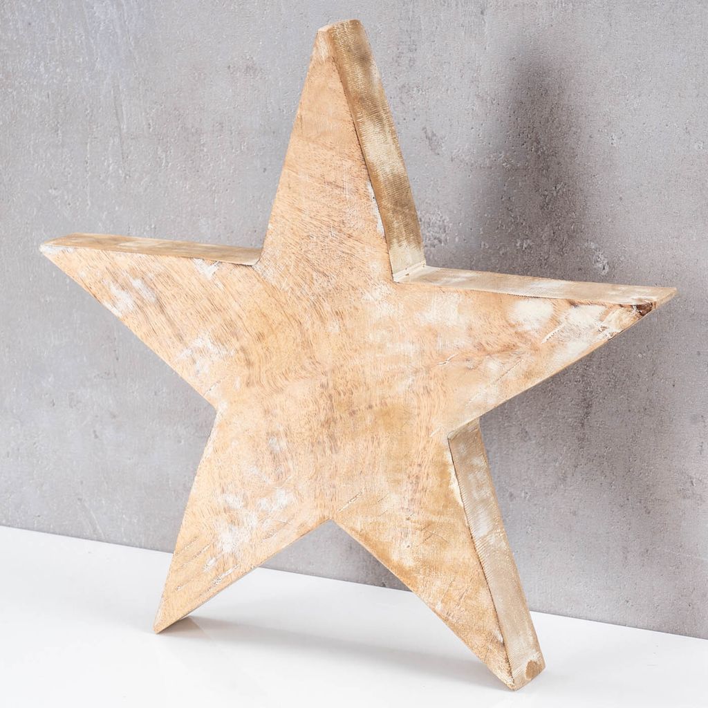 Stern Holzstern Mango 30cm Mangoholz Weiß | Kaufland.de
