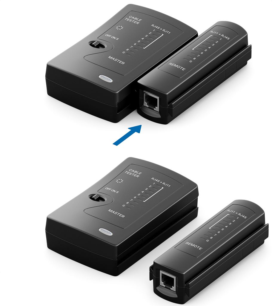 deleyCON Netzwerk Kabeltester RJ11 RJ12 RJ45 | Kaufland.de