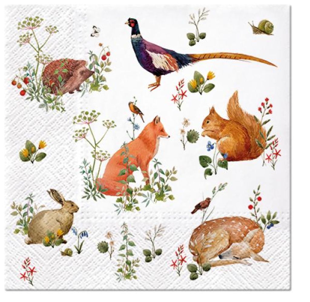20 Servietten Tiere im Wald, Reh, Hase, Igel, | Kaufland.de