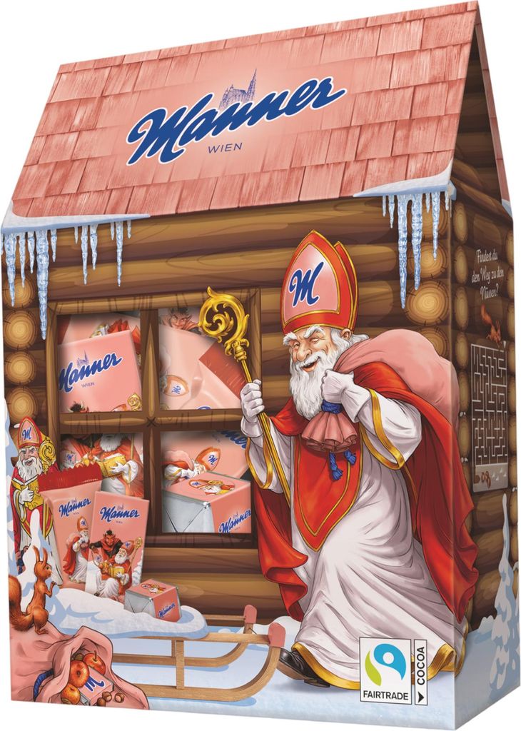 Manner Nikolo Haus 130g Weihnachtssüßwaren
