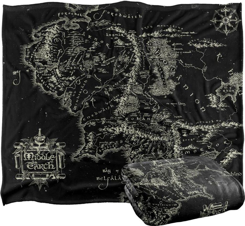 Pán prstenů - deka, mapa světa TV18874 (jedna velikost)