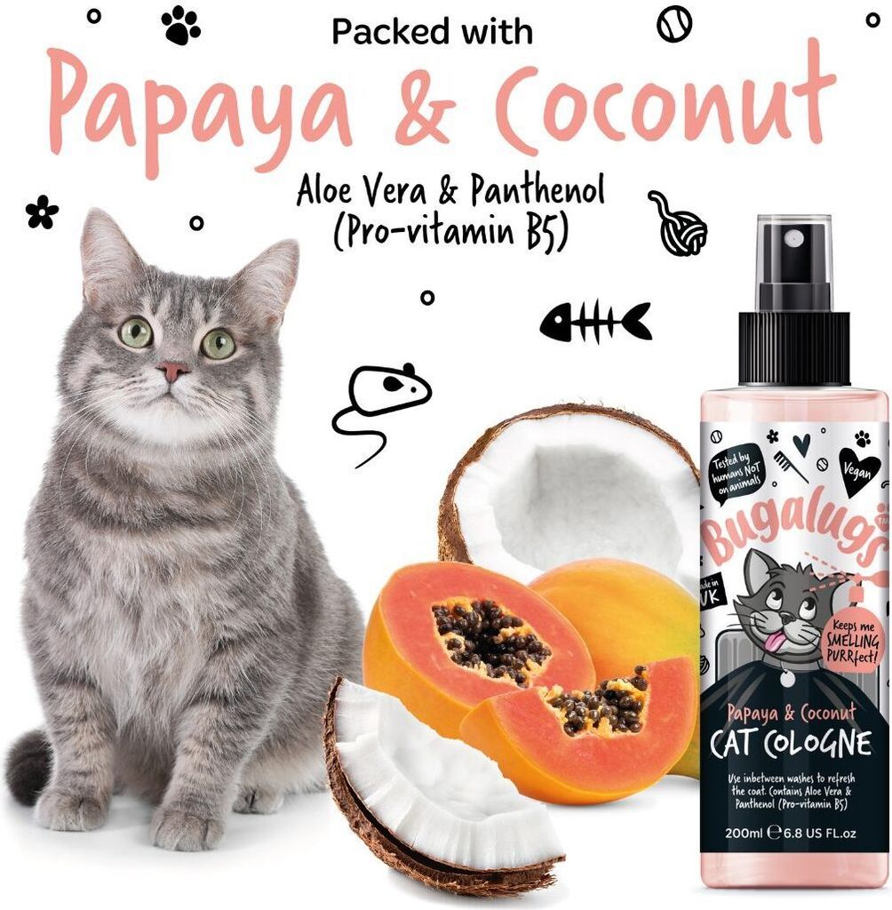 Bugalugs Katzenparfüm Papaya Kokosnuss Deo für Katzen