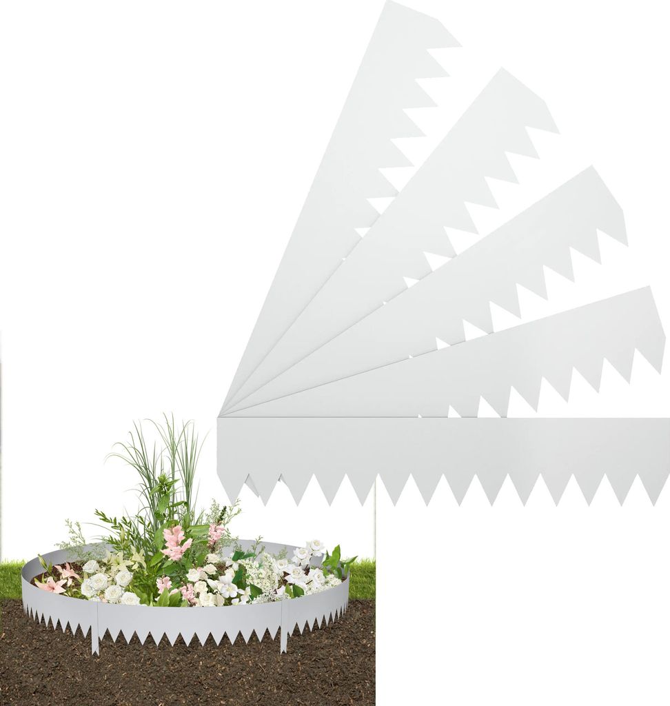 LZQ Bordure de pelouse en métal 100x20 cm - 10 pièces (10