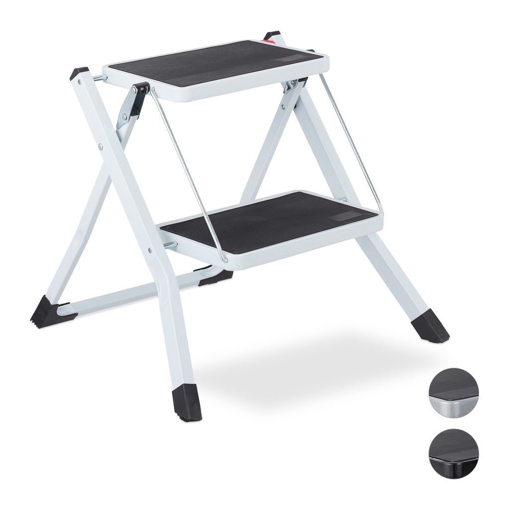 Sklápací rebrík s 2 úrovňami RD25626, biely | Kaufland.sk
