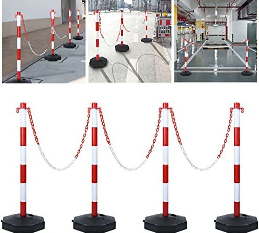NAIZY 4er Set Absperrpfosten mit 4 Kunststoff | Kaufland.de