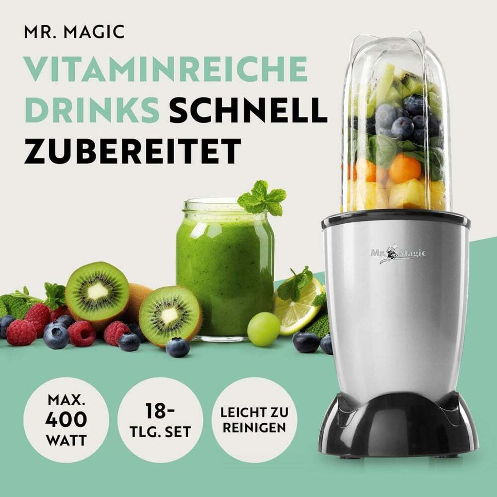 GOURMETmaxx Mixer Mr. Magic 18-tlg. 400W grau/schwarz