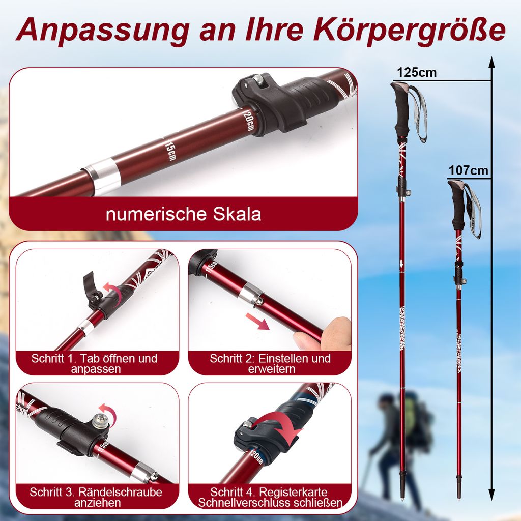 Walking Stöcke, Teleskop Nordic Wanderstock, | Kaufland.de