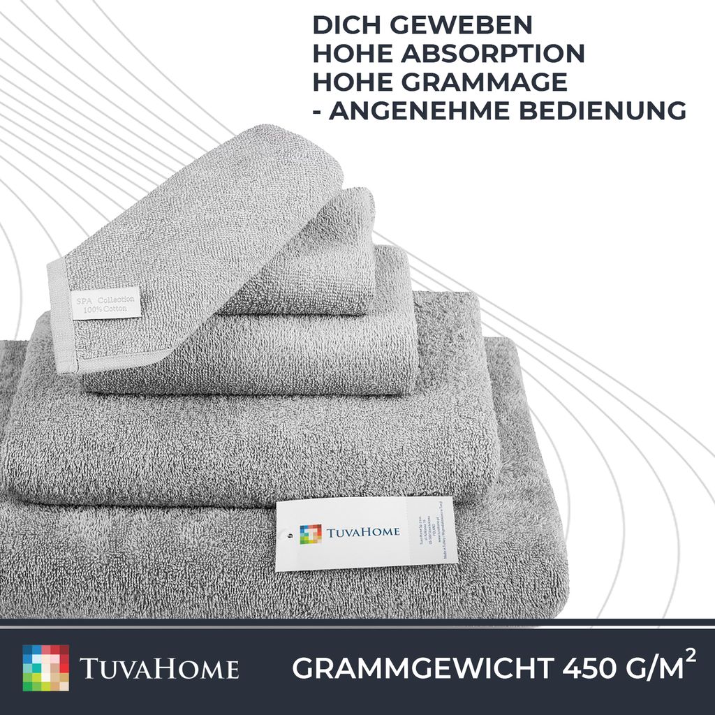 Tuva Home SET 10 kusů šedých ručníků 30 x 30 | Kaufland.cz