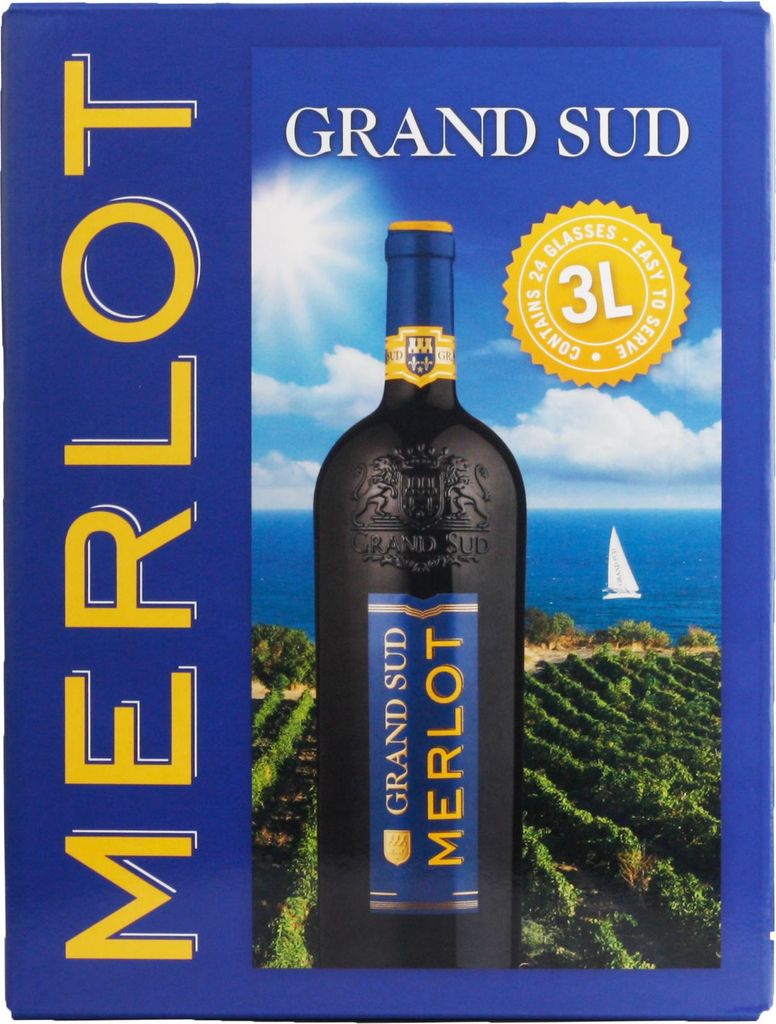 Grand Sud Merlot Vpays Doc (3l box) Červené víno