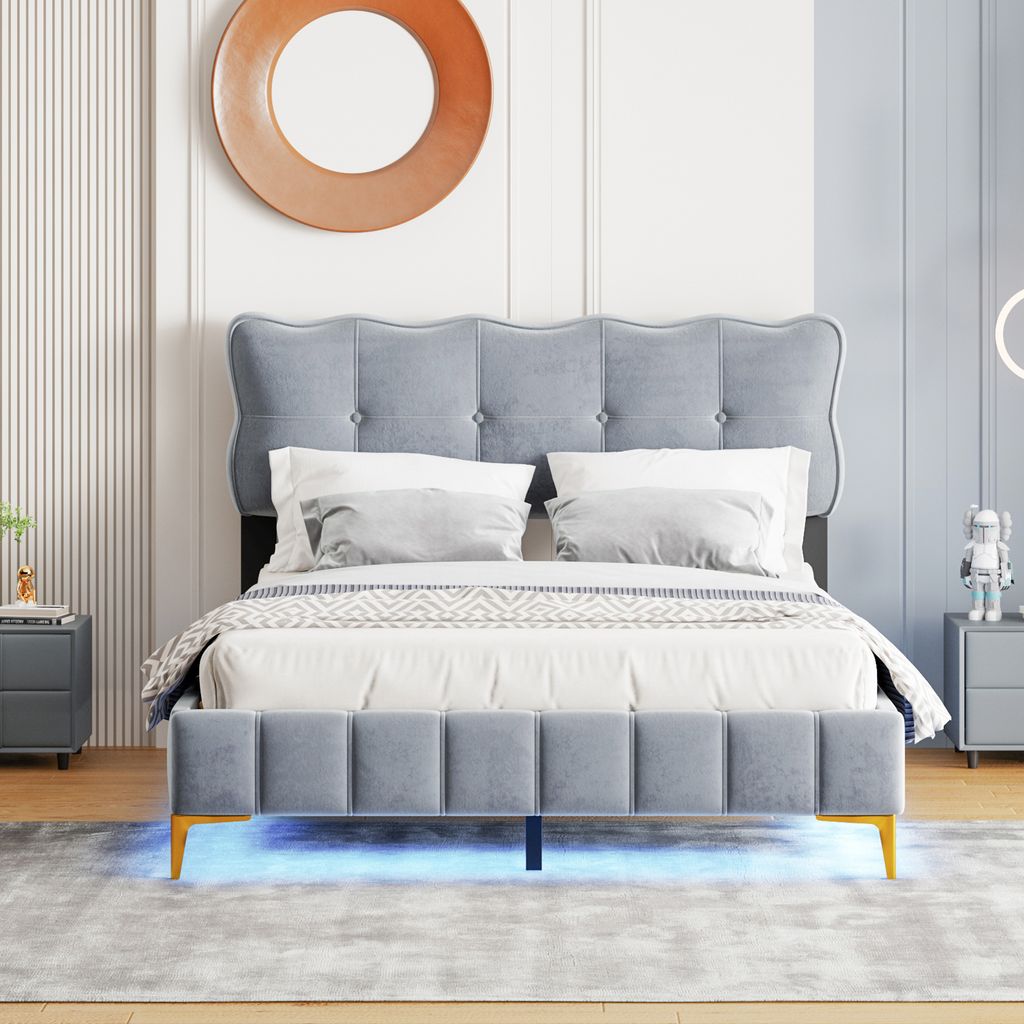Flieks čalouněná postel 140x200cm s LED | Kaufland.cz
